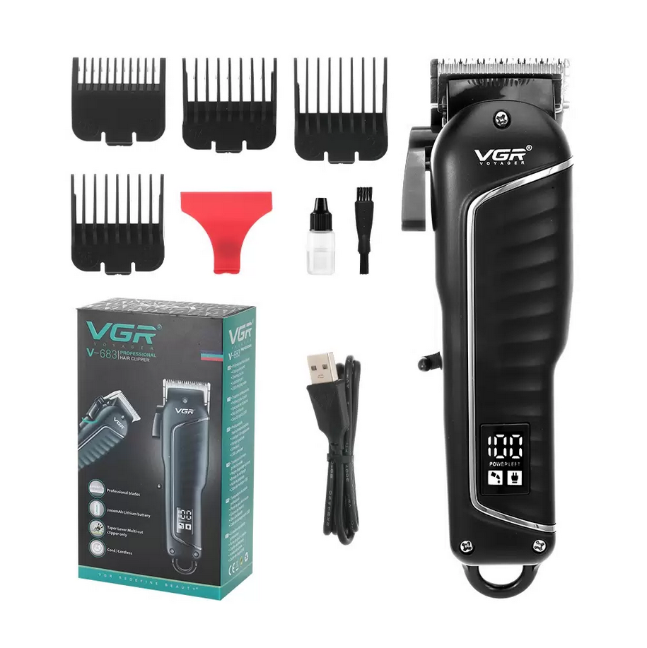 Профессиональная аккумуляторная машинка для стрижки VGR V-683 2000 mAh Нержавеющая сталь – фото ...