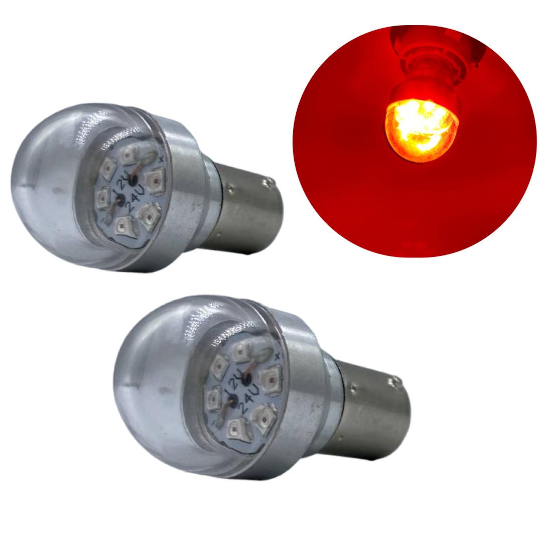 Светодиодная лампа Харьков с цоколем BA15s P21W 6 SMD 12V-24V красный ...