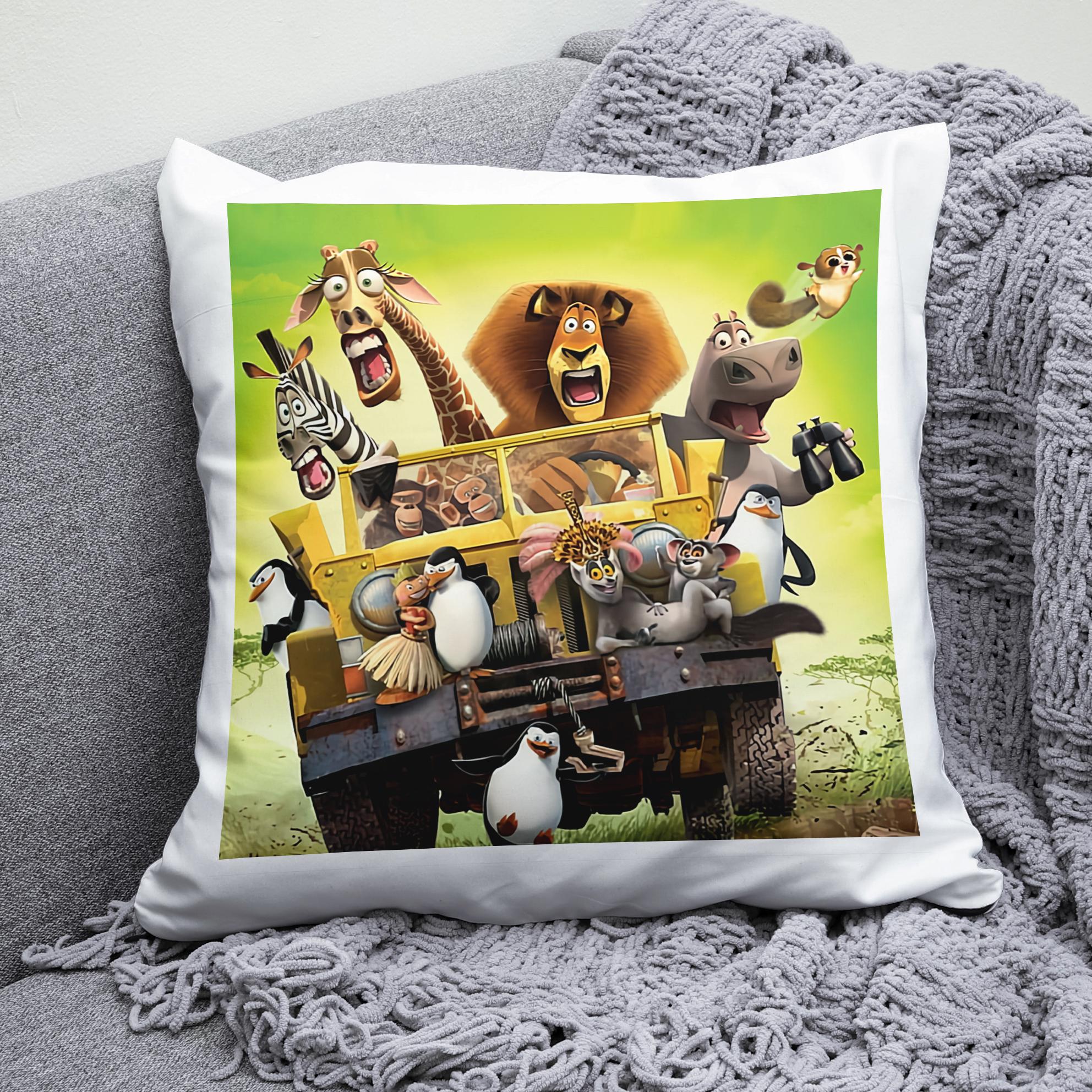 Плюшевая подушка Мадагаскар Madagascar квадрат 35х35 см белая – фото ...