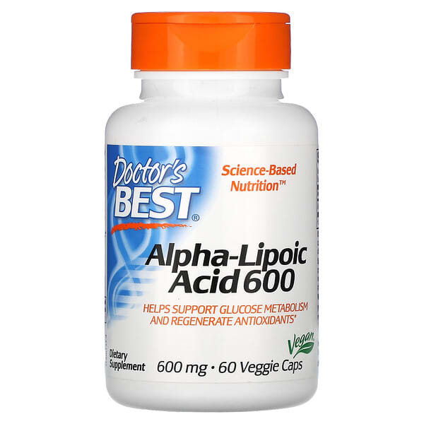 Альфа-ліпоєва кислота 600 600 мг Doctor's Best 60 вегетаріанських ...
