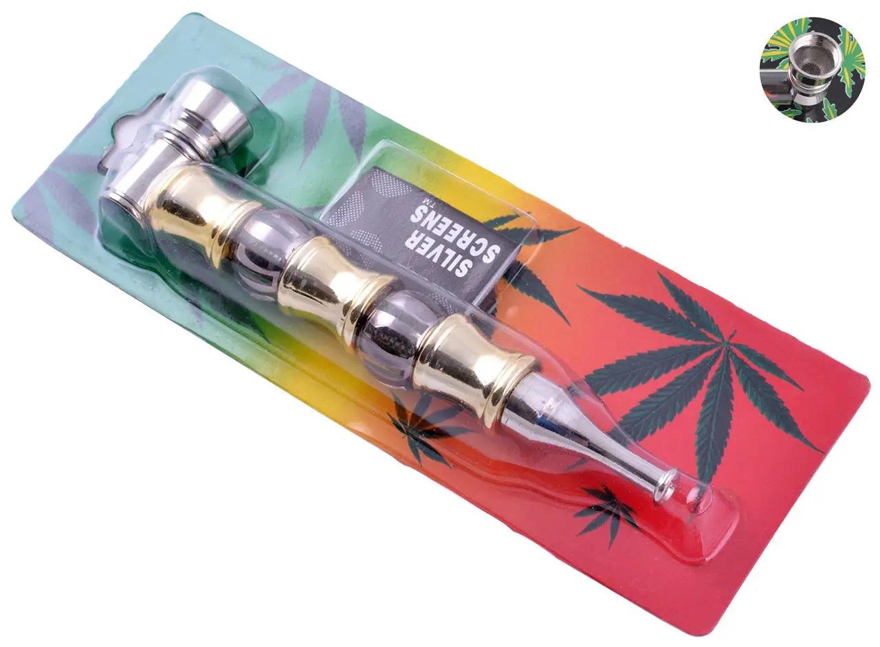 Трубка для курения Duc Metall Pipe Flute Gold металическая сетки
