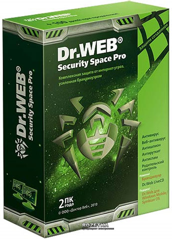 Антивирус Dr. Web Security Space Pro, картонная упаковка, на 24 месяца ...