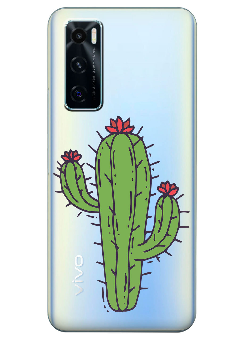 Прозорий силіконовий чохол iSwag для Vivo V20 SE з малюнком - Тропічний ...