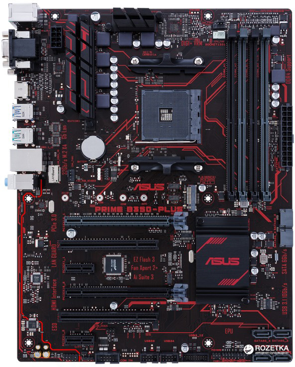 Материнская плата Asus Prime B350-Plus (sAM4, AMD B350, PCI-Ex16 ...
