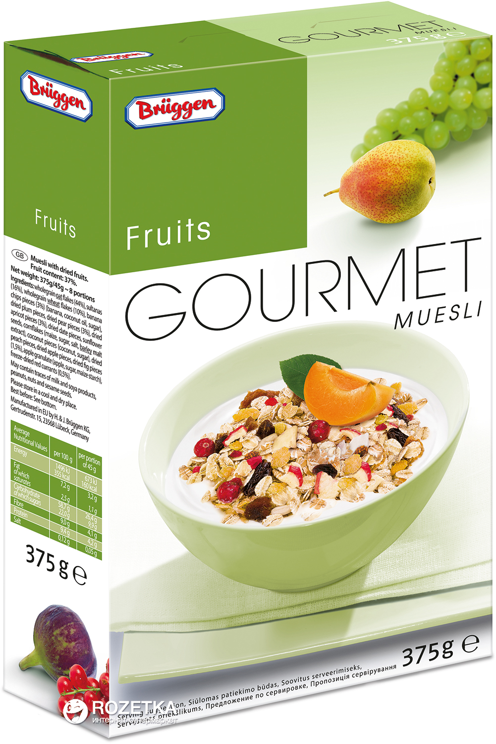 Мюсли Bruggen Fruchte Musli с фруктами и концентратом соков 375 г ...