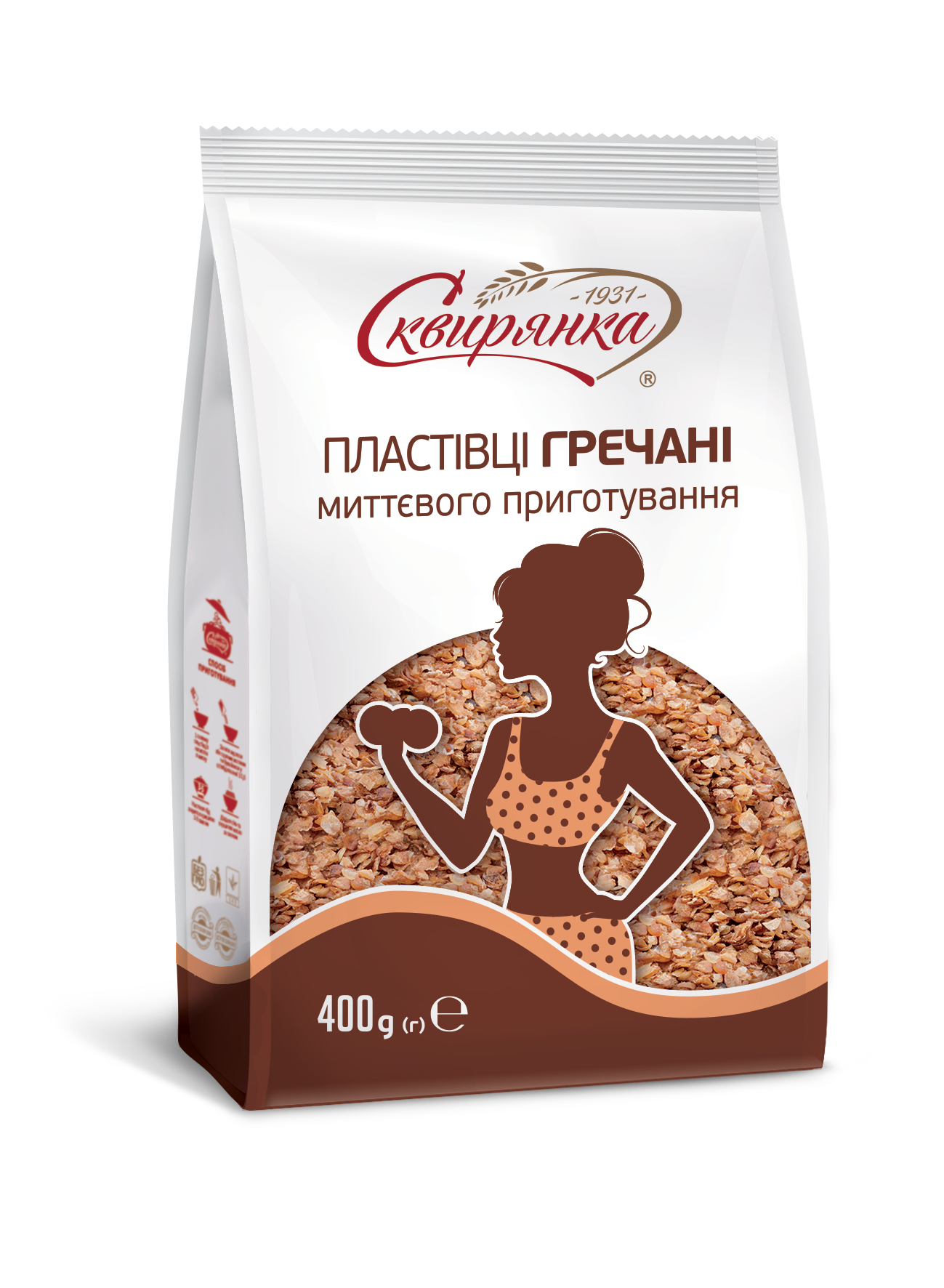 Хлопья гречневые не требуют варки Сквирянка 400 г (4820006011062 ...