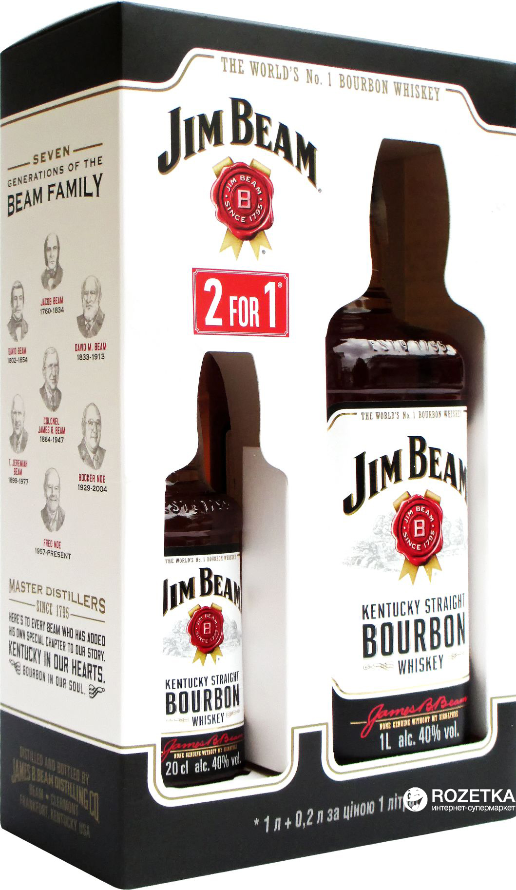 Виски Jim Beam White 4 года выдержки 1 л 40% + Виски Jim Beam White 4 ...