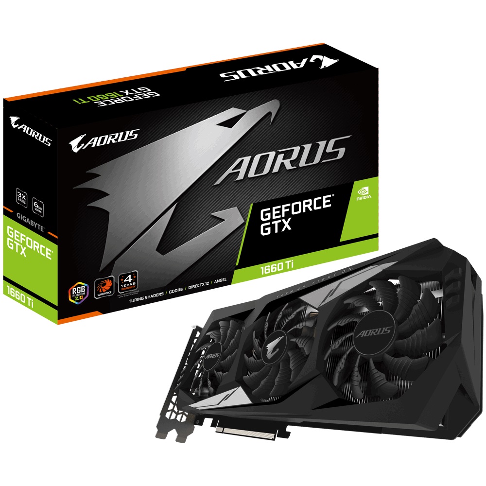 Видеокарта GF GTX 1660 Ti 6GB GDDR6 Aorus Gigabyte (GV-N166TAORUS-6GD ...